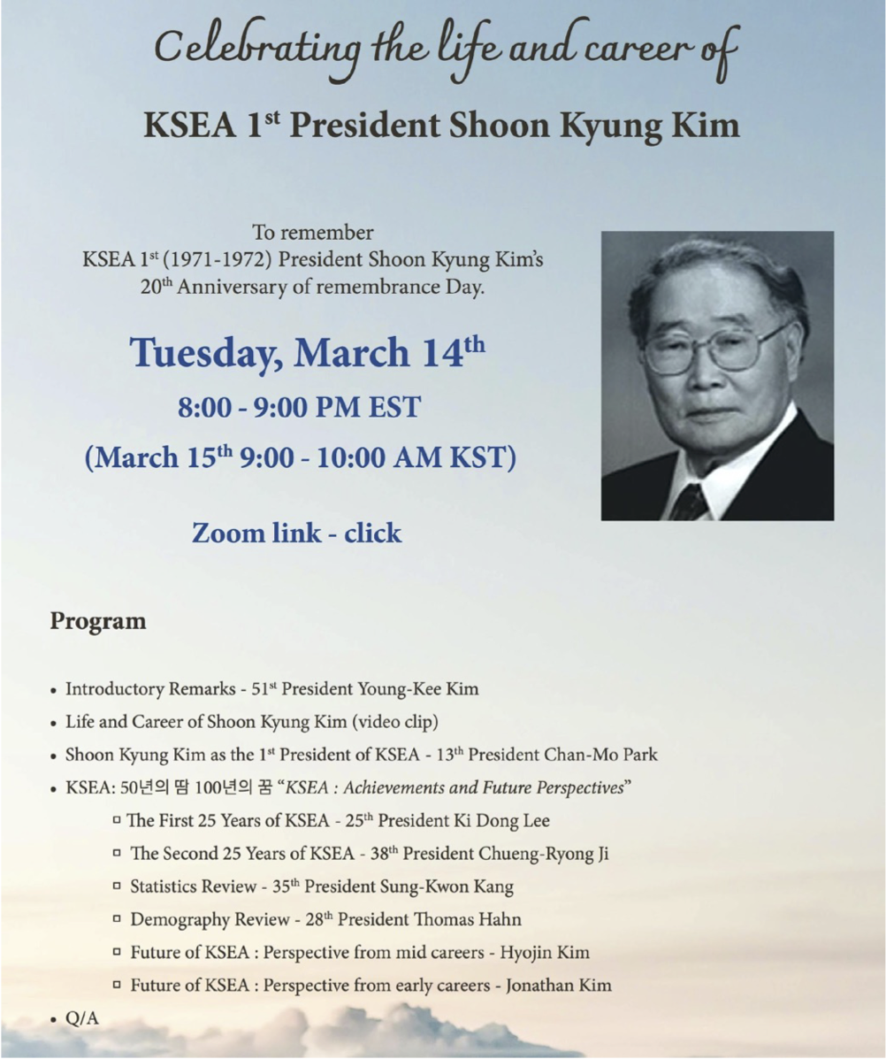 Recap of Celebrating the life and career of KSEA 1st President Shoon ...